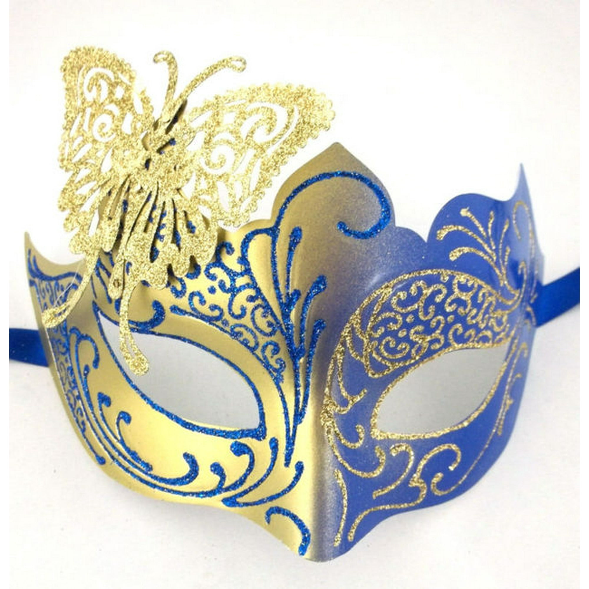 Royal Blue And Gold Masquerade Masks