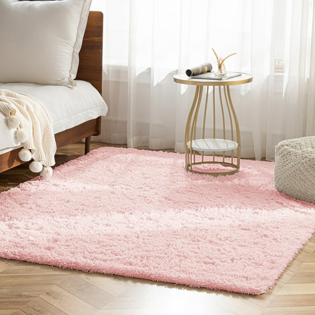 Fluffy Faux Fur Rug for Living Room, Soft and Thick Bedside Bedroom ...