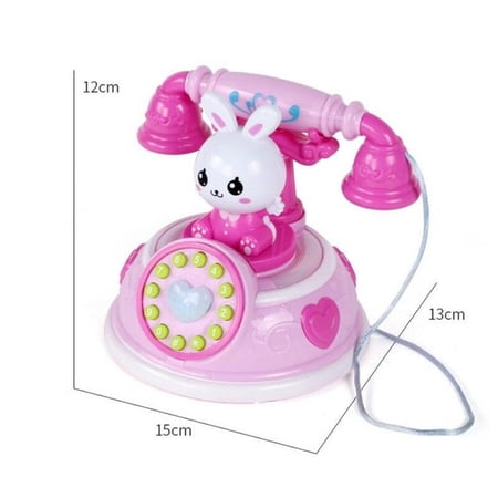 Random Color Childrens Fake Telephone Toy Education LED Light Music ...