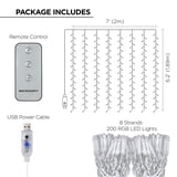 Merkury Innovations 200-Count Multicolor Cascading Curtain String ...