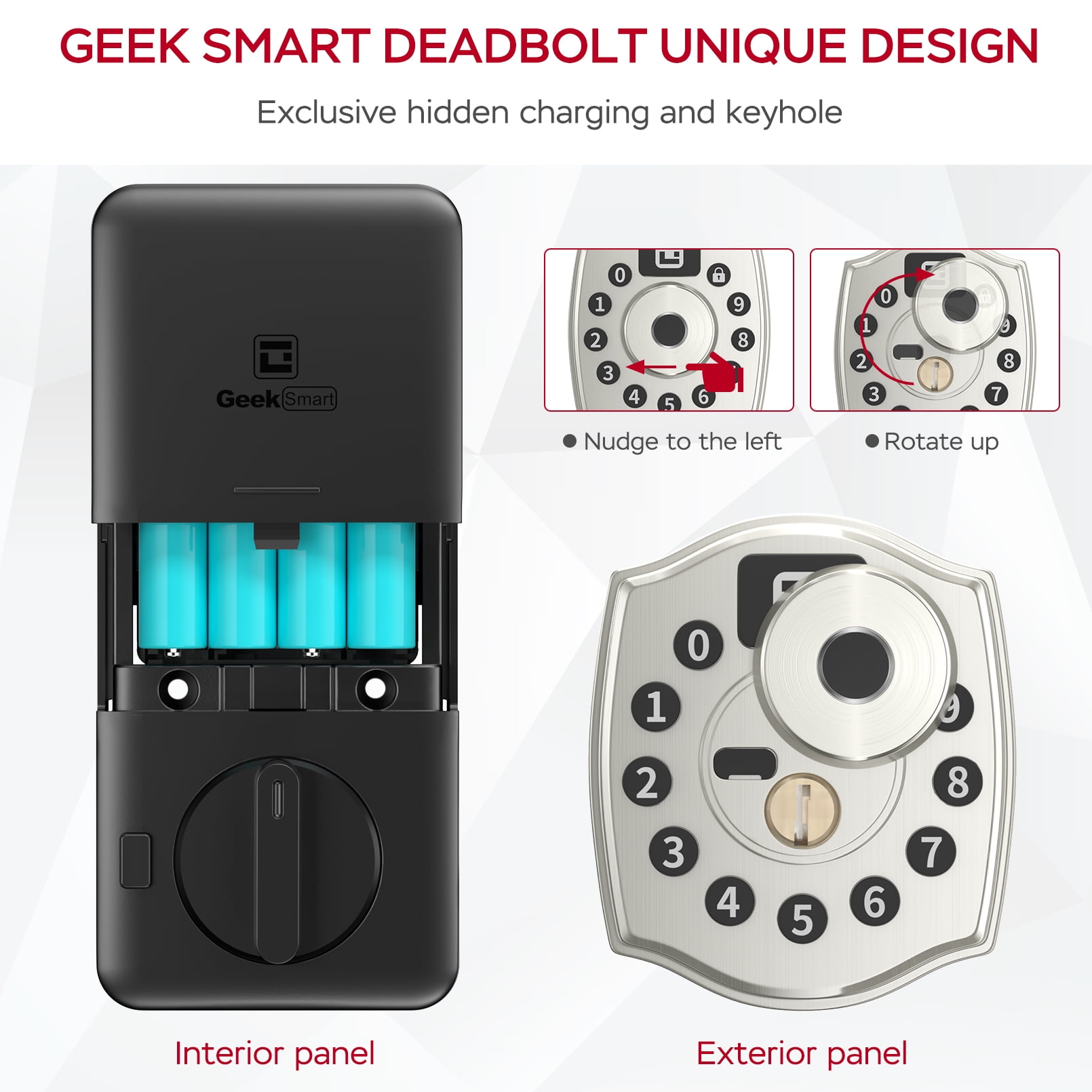 Buy Smart Door Lock, Geek Smart L-F501 Keyless Entry Deadbolt Door ...