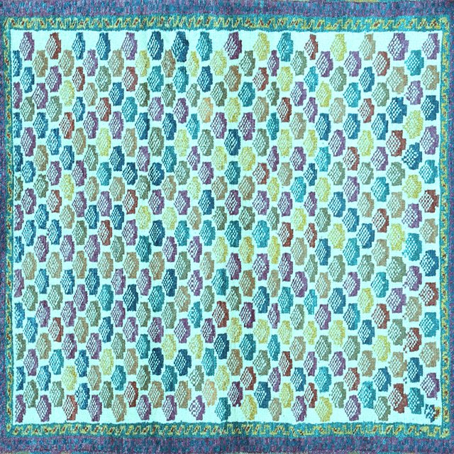 Ahgly Company Indoor Square Abstract Light Blue Contemporary Area Rugs ...