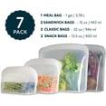 Honest Goods Silicone Food Grade Reusable Storage Bag (Pack of 7 ...