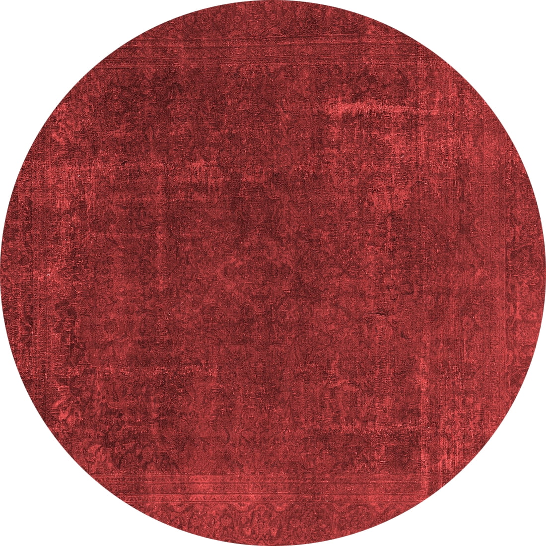 Ahgly Company Machine Washable Indoor Round Abstract Red Modern Area ...