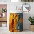 African American Woman Cabinet Curtains 28"W x 35L, Black Girls Retro ...