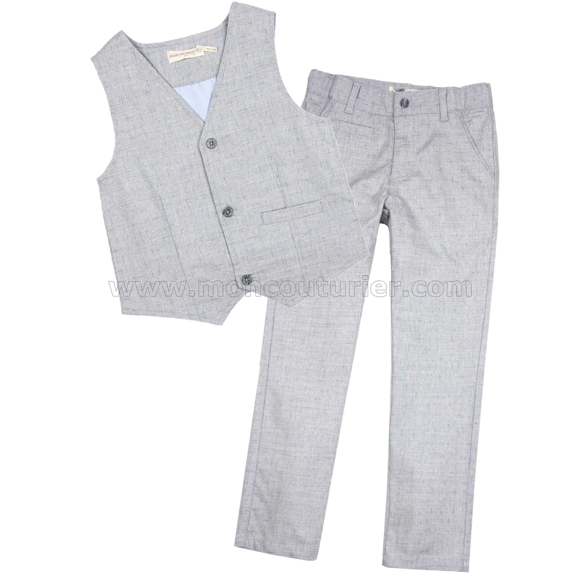 Click here for Deux Par Deux Boys Gray Vest And Pants Cool Class... prices