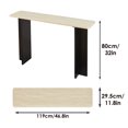 Modern Travertine Texture Console Table – 46.8" Narrow Stone Entryway ...