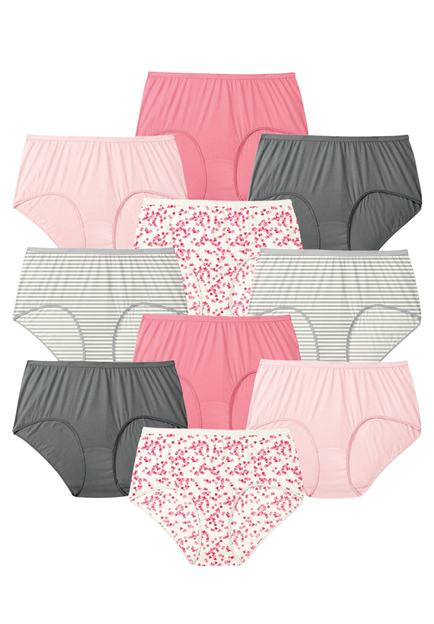 Comfort Choice - Comfort Choice Women's Plus Size 10-Pack Pure Cotton ...