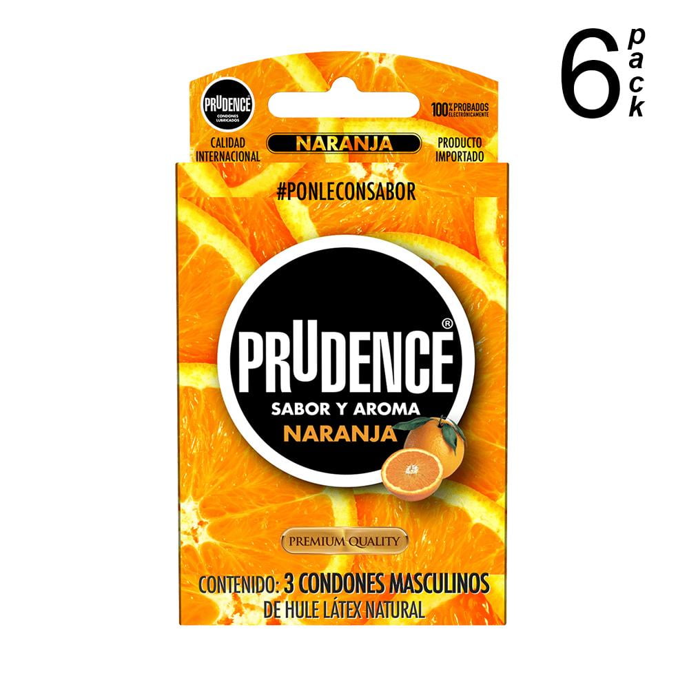 Condones Prudence Sabor Aroma Naranja 6 Pack - S005 Prudence De Sabores ...
