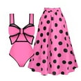 2024 Black White Retro One Piece Swimsuit Women Bow Tie Swimwear With