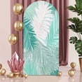 Arch Backdrop 6.6 Ft, Teal Palm Leaves Spandex Stretch Fitted Arch ...
