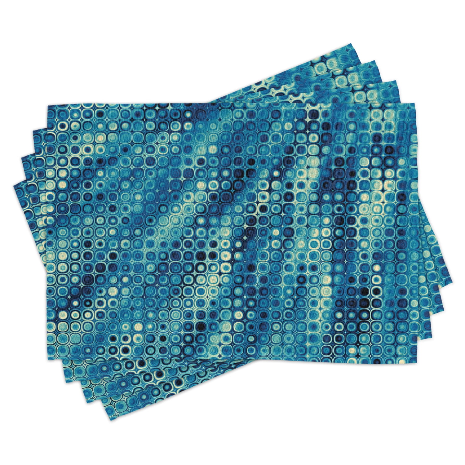 Ambesonne Fractal Place Mats Set of 4, Mosaic Geometric Style, Standard ...