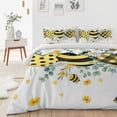 Bees Loves Comforter Set Full Size, Vintage Country Yellow Bee Plaid ...