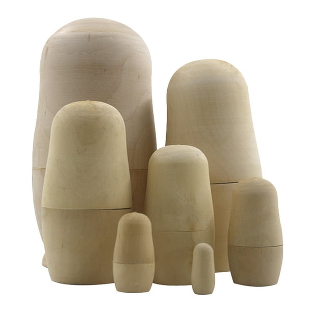Dolls Nesting Russian Doll Unpainted Stacking Blank Babushka Kids ...