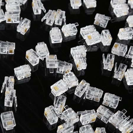 Coiry 100X 4 Pin RJ11 RJ-11 6P4C Modular Telephone Phone Crystal Plug Connector | Walmart Canada