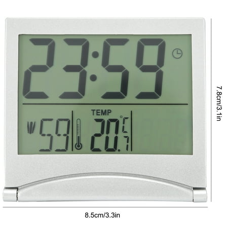 Cergrey Alarm Clock,Electronic Compact Desk Alarm Clock Foldable ...