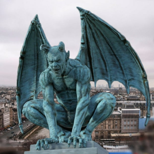 Retro Gargoyle Resin Statue Ghost Demon Angel Wings Bat Monster ...