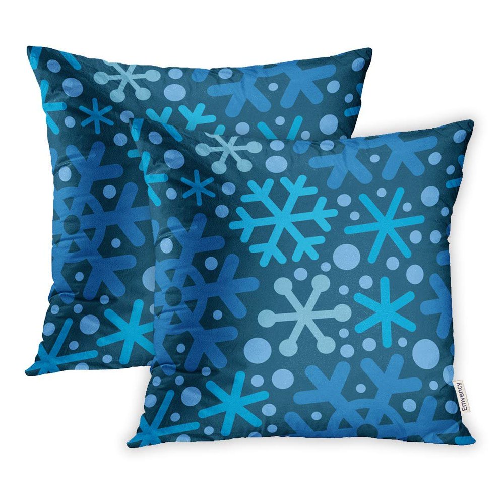 ARHOME Blue Pattern Snowflakes Christmas Holiday Abstract Pillowcase ...