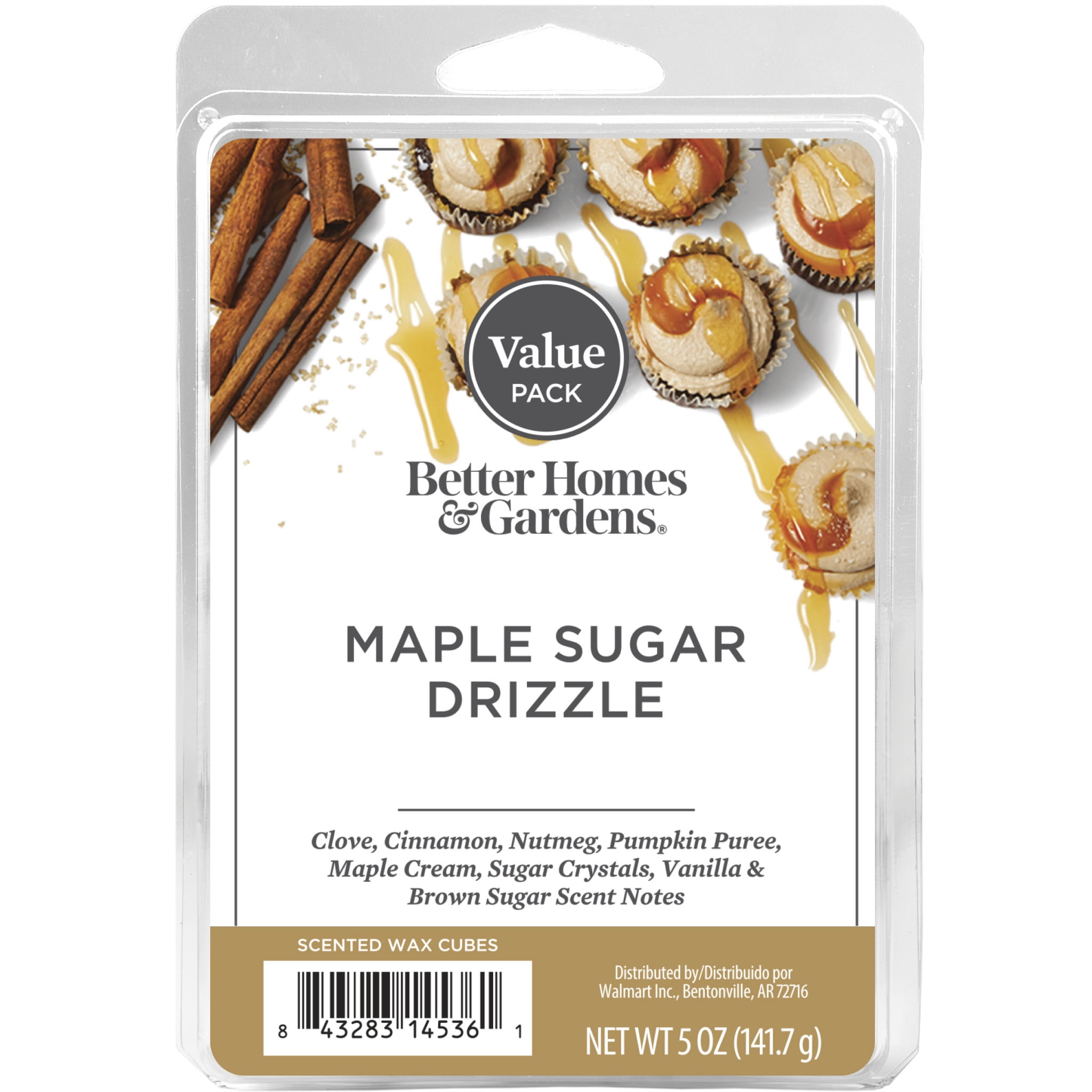 Maple Sugar Drizzle Scented Wax Melts, Better Homes & Gardens, 5 oz ...