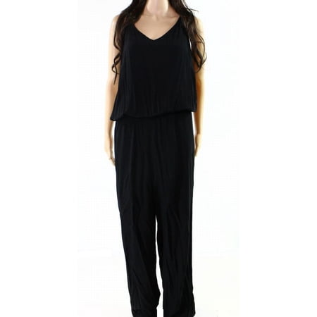 INC - INC NEW Black Womens Size 1X Plus V-Neck Halter Blouson Jumpsuit ...