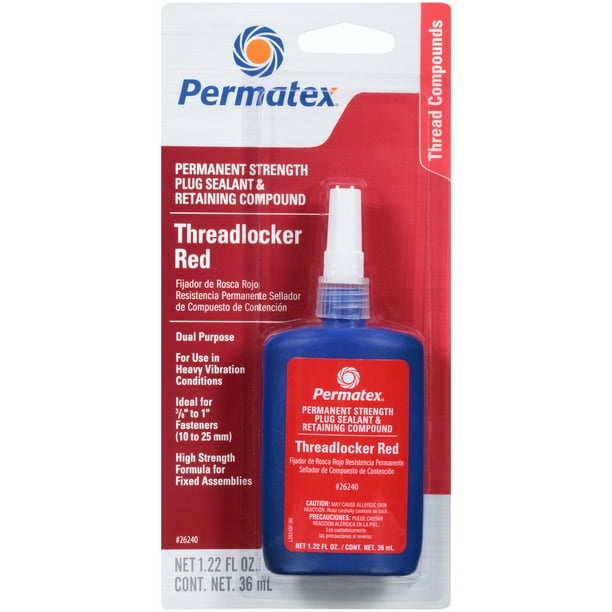 Adhesivo Permatex 26240 Bloqueador de Rosca Permanente Rojo 36 ml ...