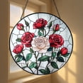 Blooming Rose Bouquet Glass Suncatcher Window Art Elegant Botanical ...