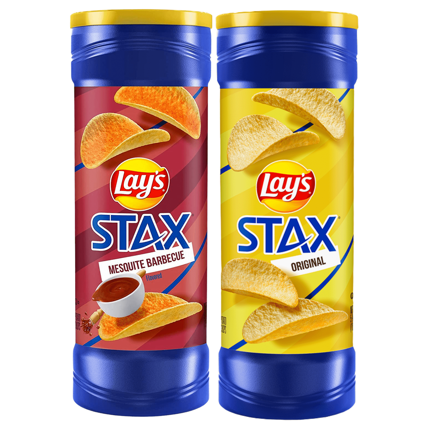 Lay's Stax Mesquite Barbecue and Original Flavored Potato Crisps Crunchy Delicious Chips Snacks ...