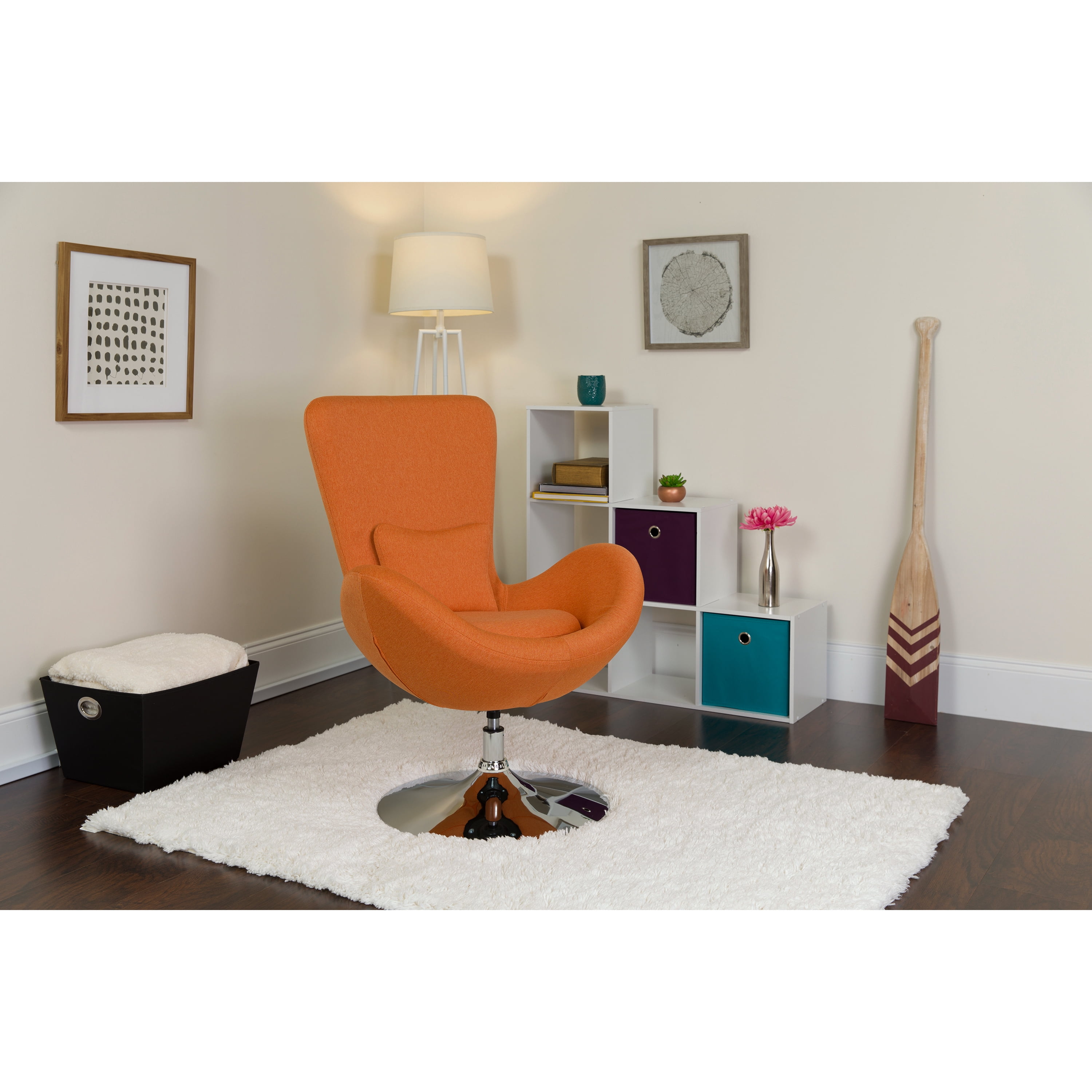 Flash Furniture Egg Series Orange Fabric Side Reception Chair - Walmart.com