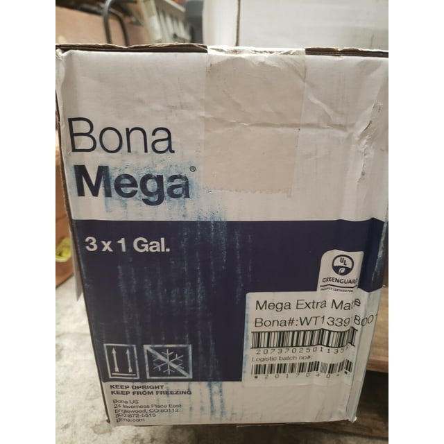 Bona Mega Wood Floor Finish Extra Matte (3 - 1 Gallon Containers Per ...