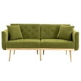 Convertible Futon Sofa Bed, 65 Inch Modern Velvet Tufted Upholstered ...
