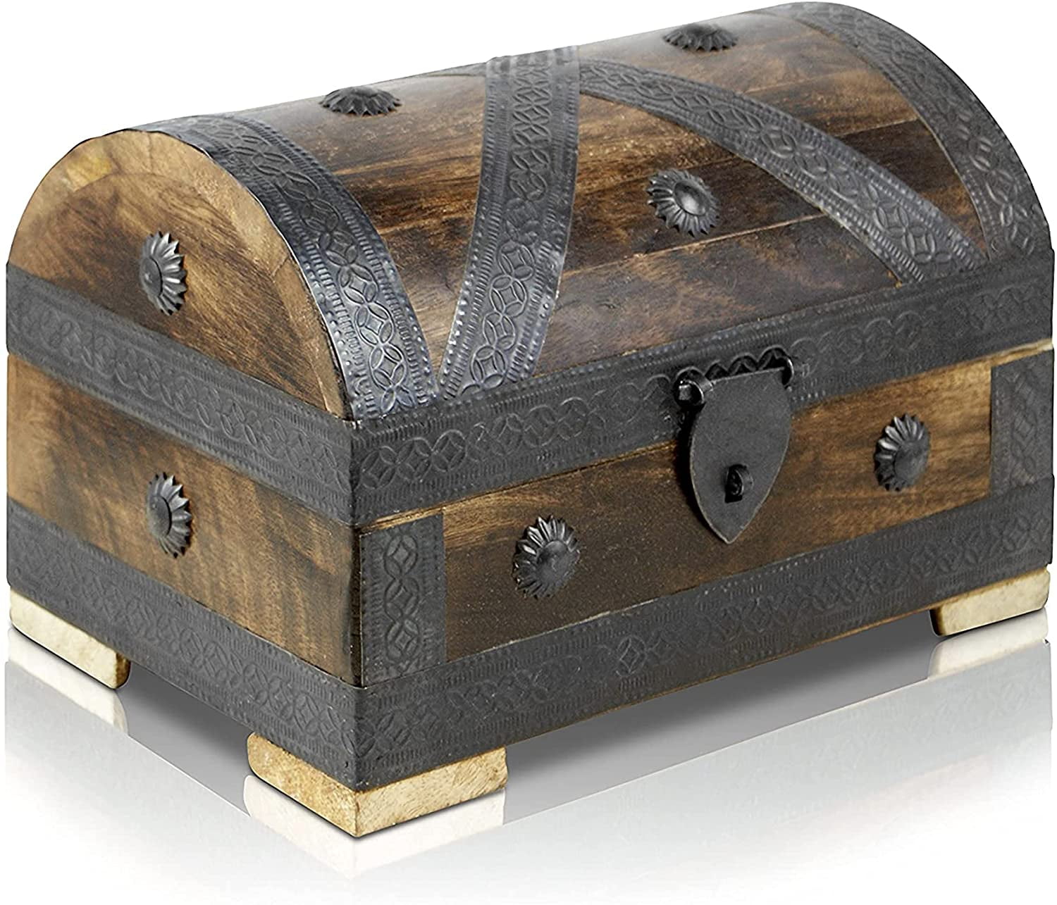Buy Pirate Treasure Chest Storage Box Pirat 9.5''x6.3''x5.3'' - Durable ...
