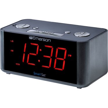 Sharp LED Digital Alarm Clock, Swivel Base, Silver Case, Red Display ...