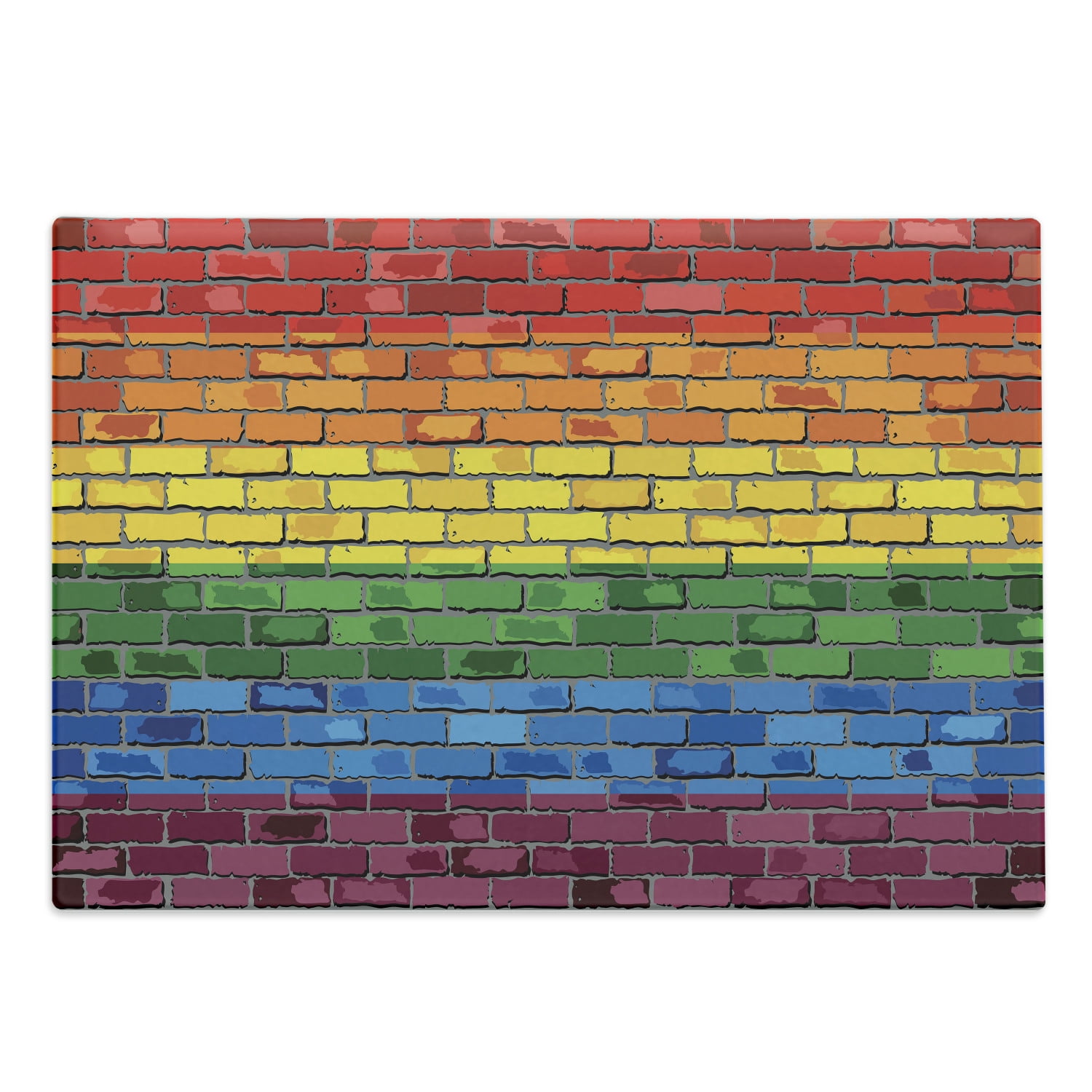 Brick Wall Cutting Board, Flag of Gay Pride Movement Painted on Brick ...