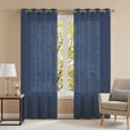 Dark Blue Sheer Curtains 90 Inch Long 2 Panels, Modern Solid Color ...