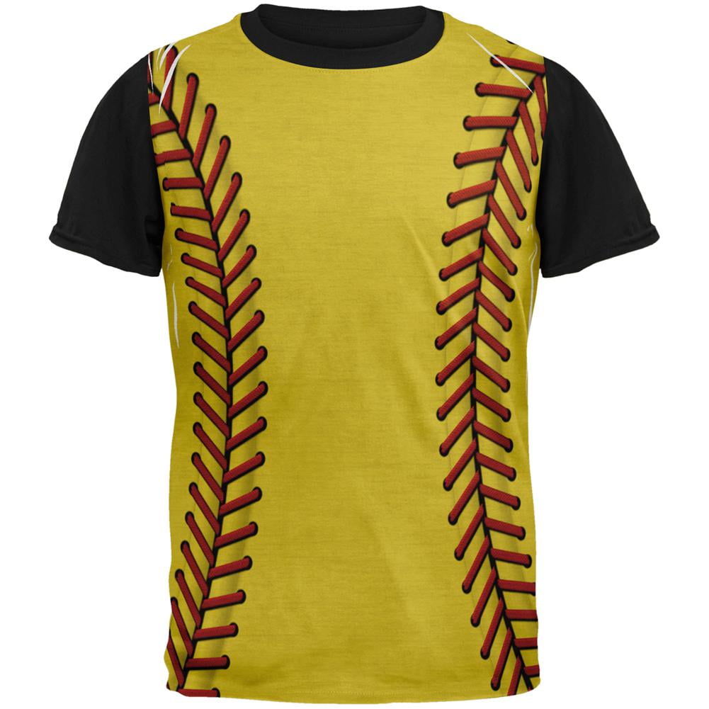 Softball Costume Adult Black Back T-Shirt - Medium - Walmart.com