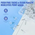 120 Count Clear Push Pin Tacks, Premium Thumb Tacks Steel Point and ...