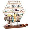 QILICHZ Gold Earring Holder Organizer, Metal Jewelry Tray, Hexagon ...