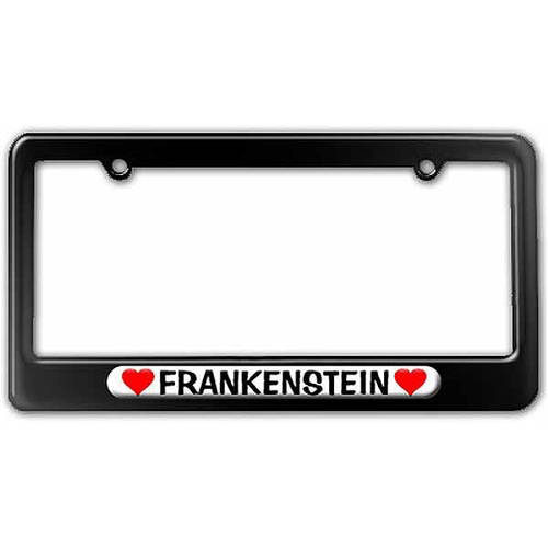 Frankenstein Love with Hearts License Plate Tag Frame, Multiple Colors ...