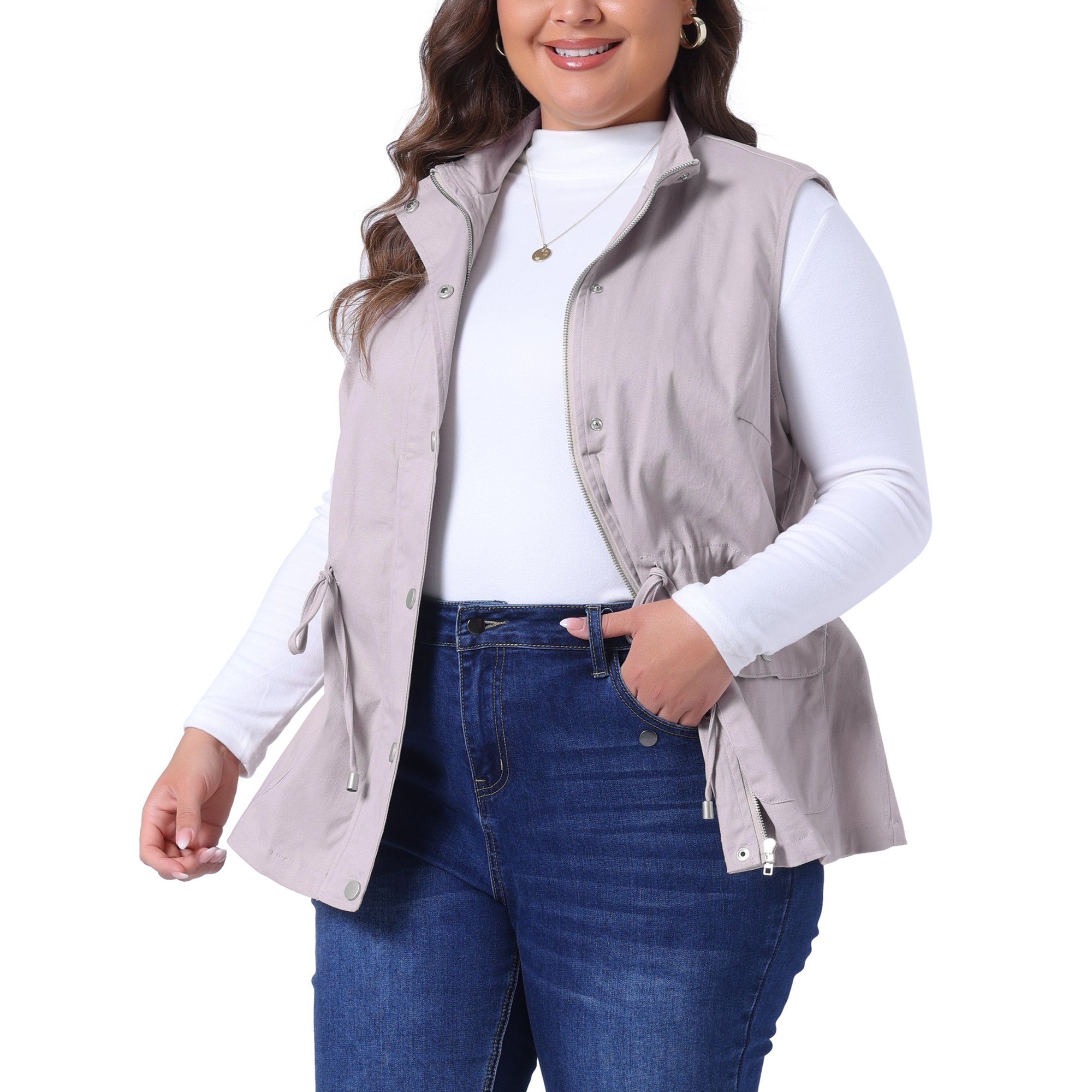 Click here for Agnes Orinda Womens Plus Size Sleeveless Anorak Ca... prices