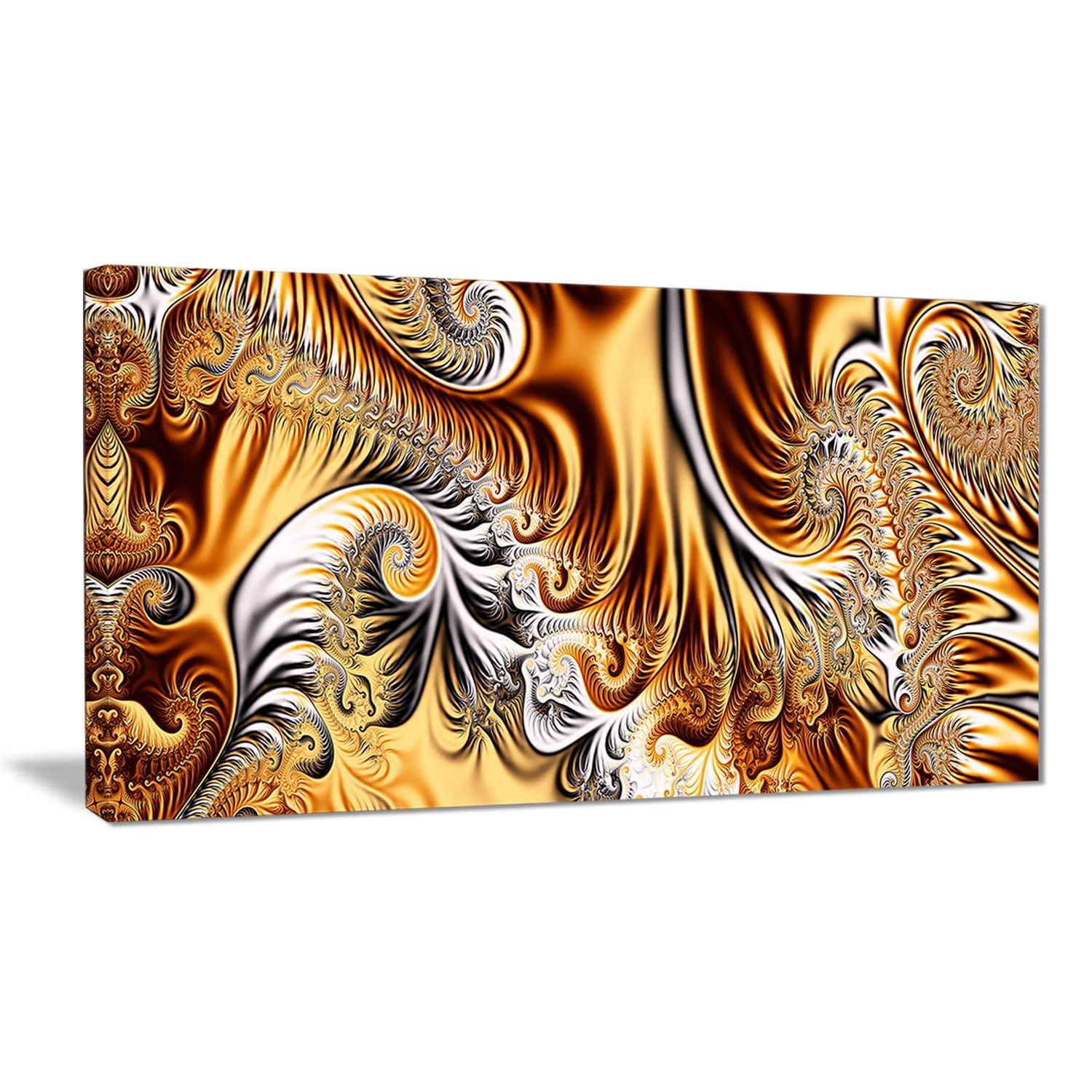 Click here for Designart Design Art Gold And Silver Ribbons Abstr... prices
