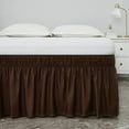 Bed Skirt Three Fabric Sides Elastic Wrap Around Dust Ruffled Solid Bed ...