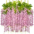 Fake Flowers Hanging Bushy Each 45inch Ratta Wisteria 12 Vine