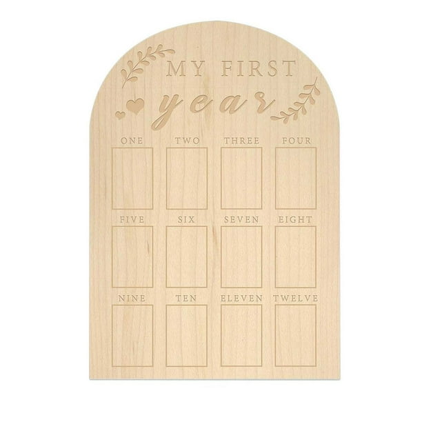 Birdeem My First Year Photo Display Wood Board First Year Photo Frame ...