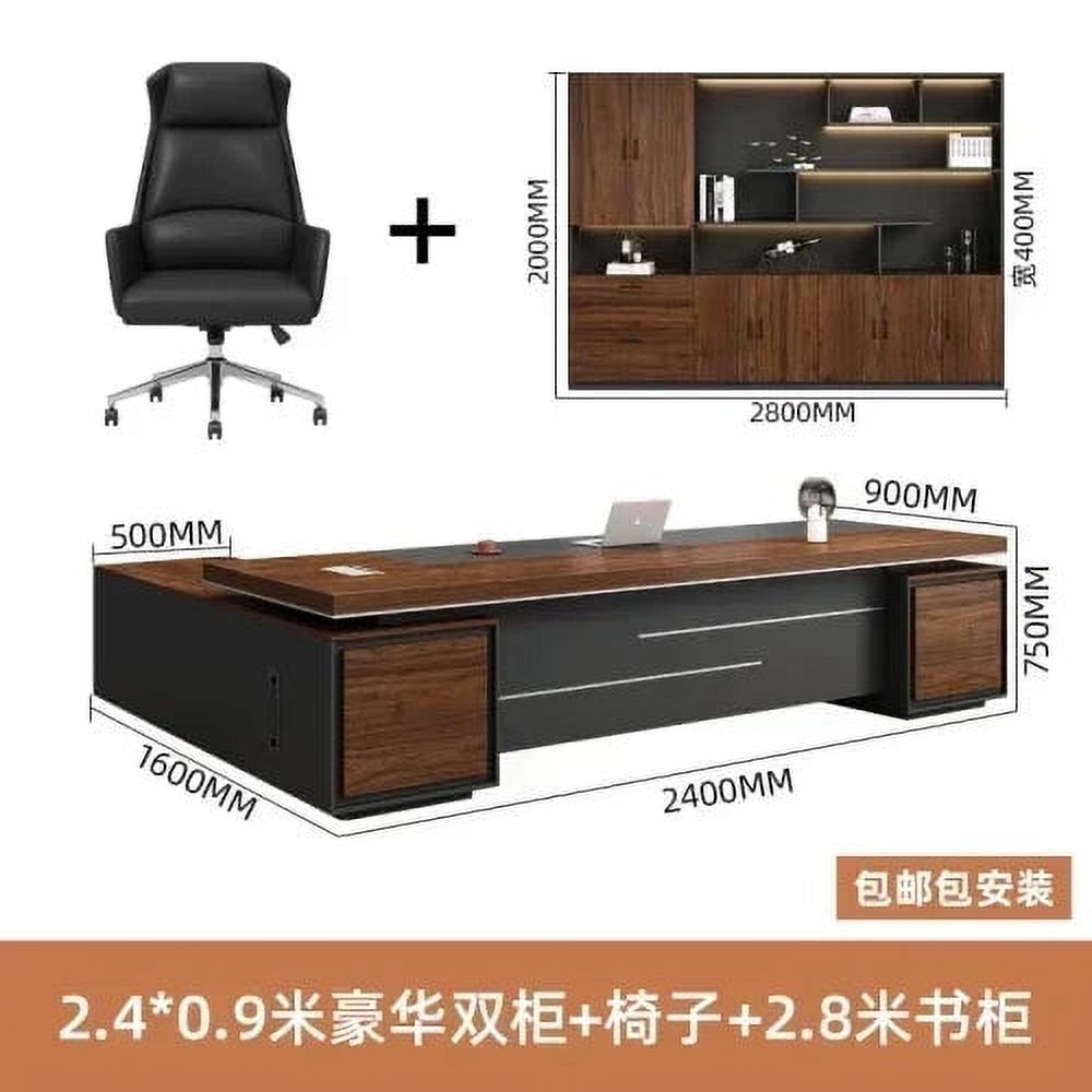 Conference Shaped Office Desk Wood Vanity Mid Century Modern Computer ...
