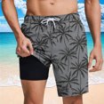 Ceisia Minimal Marine Print Inner Lined Swim Trunks Elastic Waist ...