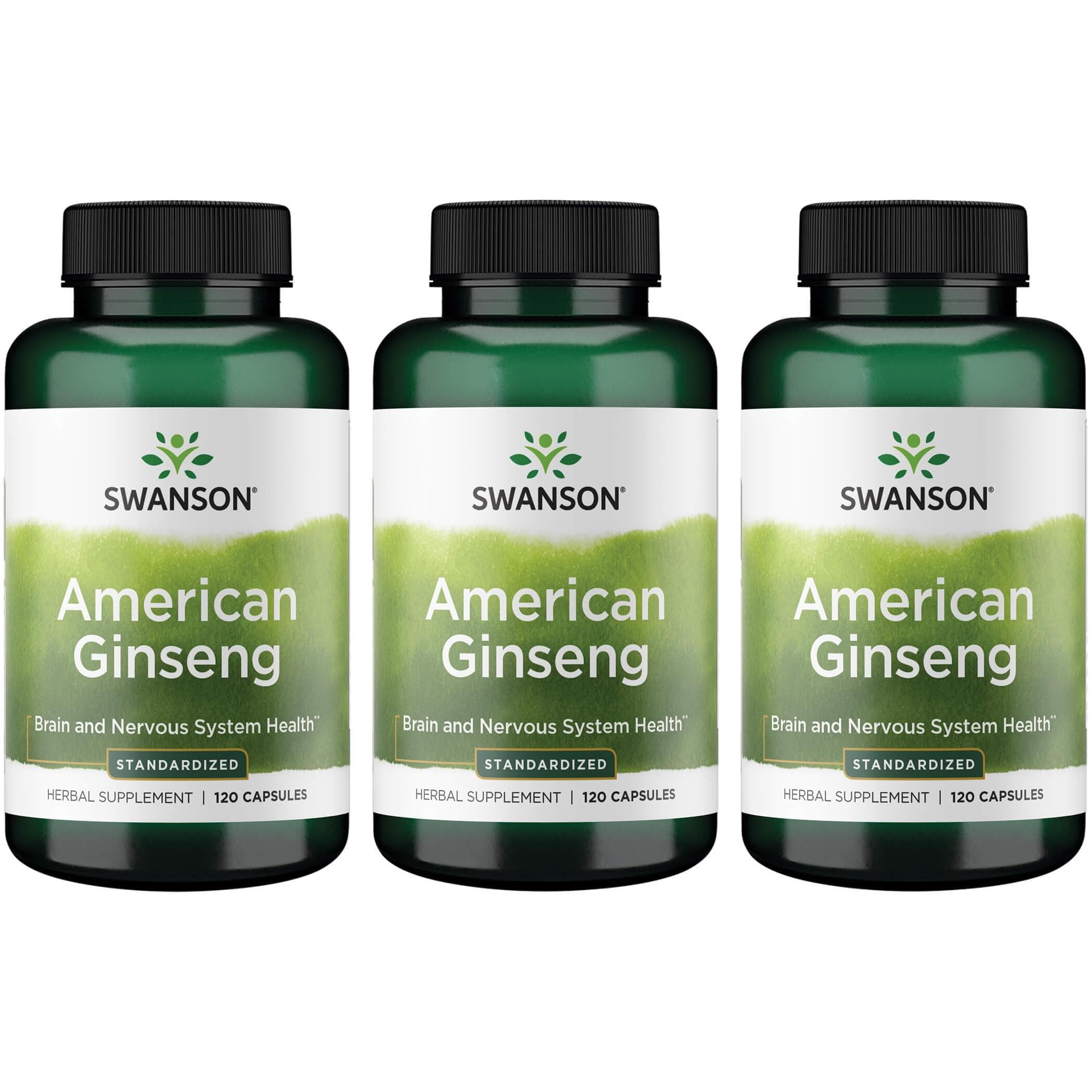 Swanson American Ginseng - Standardized 120 Caps 3 Pack - Walmart.com