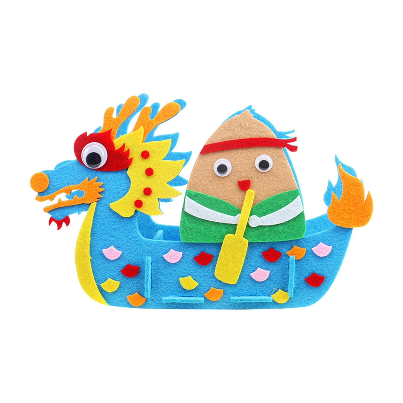 DIY Felt Craft Kids Handcraft Dragon Boat Handmade Fabric Crafts 3D ...
