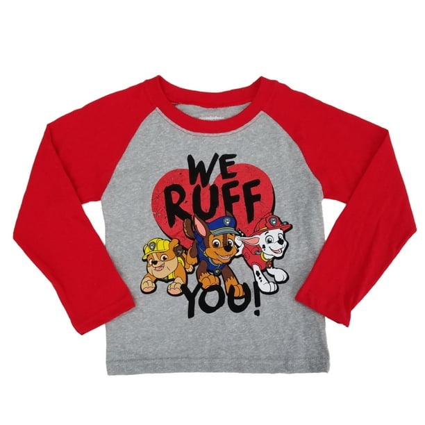 Paw Patrol Infant & Toddler Boys We Ruff You Valentines Day Raglan ...
