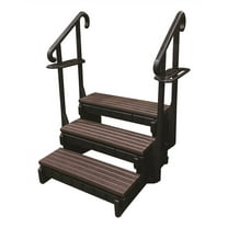 Confer Plastics 36” 3 Signature Spa Step with Curved Handrails, Gray ...