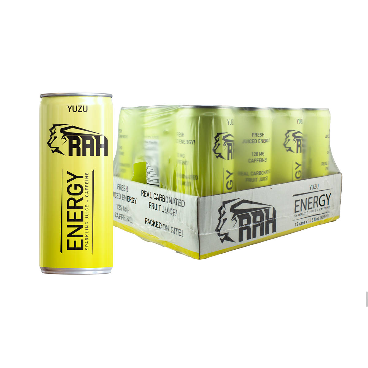 RAH Energy Drink, Yuzu, Sparkling Juice + Caffeine 10.8fl oz Can (12 ...